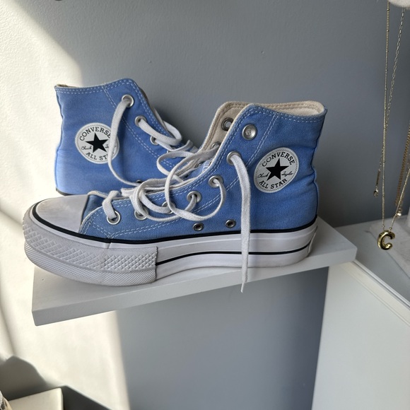 Converse | Shoes | Converse Blue Hightop Sneakers | Poshmark